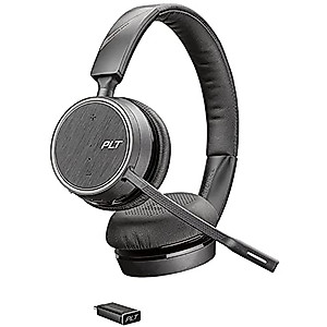 Plantronics - Voyager 4220 UC USB-C (Poly) - Bluetooth Dual-Ear (Stereo) Headset - Connect to PC, Mac, & Desk Phone - Noise Canceling - Works with Teams, Zoom & more
