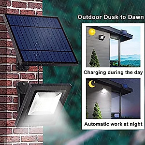 Awanber Solar Powered Lights Outdoor, 2 Pack Wall Mount Solar Dusk to Dawn Lights with IP65 Waterproof, Super Bright Solar Security Flood Lights for Patio, Barn, Garden, Pathway,Yard, Lawn, Balcony