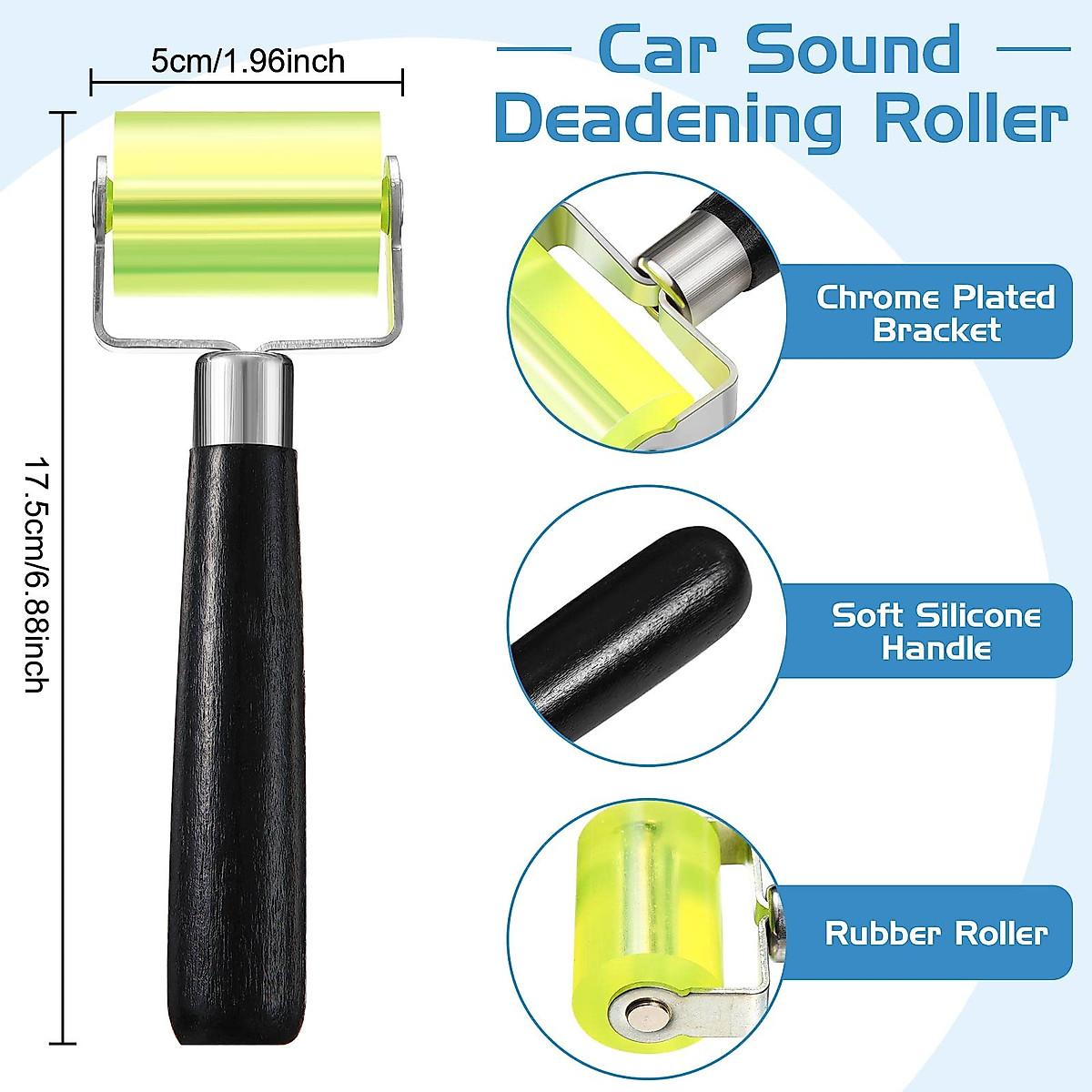 Tallew 31 Pcs 196 Mil Car Sound Deadening Mat Sound Deadener Automotive Audio Noise Insulation Dampening Insulation Mat with Rubber Roller for Hood Ceiling Door 15.7 x 9.8 in Each Sheet