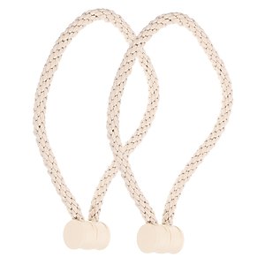 Mobestech Decorative Curtain Tiebacks 2 Pack Magnetic No Hole Needed Weave Rope for Home Office Hotel Simple Sturdy Design