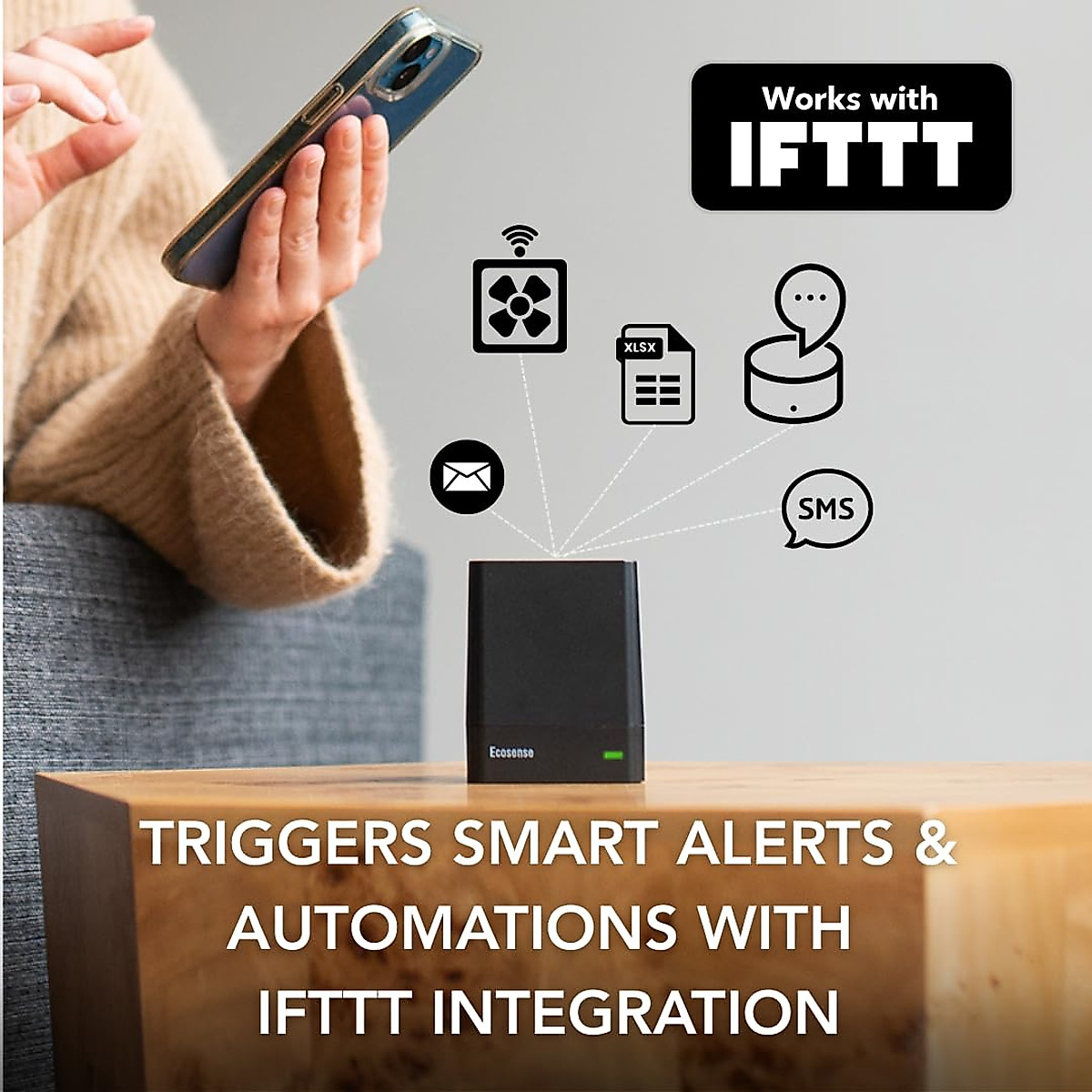 Ecosense EQ100 EcoQube, Smart Continuous Radon Detector for Home, Easy to Use, Accurate, Wi-Fi, USA Version pCi/L