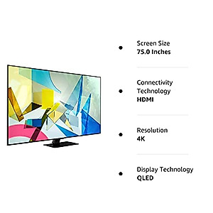SAMSUNG 75-inch Class QLED Q80T Series - 4K UHD Direct Full Array 12X Quantum HDR 12X Smart TV with Alexa Built-in (QN75Q80TAFXZA, 2020 Model)