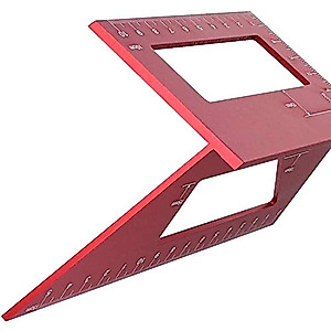 Aluminum Alloy Saddle Layout Square Gauge with 2 Pencils,Multifunctional 45/90 Degree Angle T Ruler 3D Mitre Angle Woodworking Measuring Tools