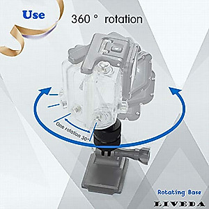 Niewalda 360 Degree Rotation Gopro Tripod Mount Adapter, Alumiun gopro Mount Adapter, Compatible with GoPro Hero10/ 9/8/ 7/6/ 5/ Series,DJI, XiaoYi, SJcam,AKASO,and Other Action Cameras