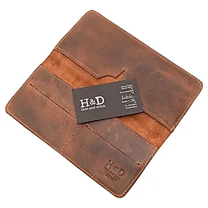 Hide & Drink, Cell Phone Wallet Handmade from Full Grain Leather - Bourbon Brown