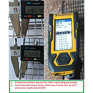 MASTERRACK 100% 304 Stainless Steel Cooling Rack and Wire Grate For Full Size Sheet Bun Pan,Real Heavy Duty 3.20LB, Roasting,Drying,Commercial Quality, Healthy Material