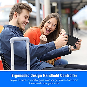 Switch Controller for Switch/Switch OLED, Rechargeable Plug-in Switch Controller, One Piece Ergonomic Grip Switch Controller for Handheld Mode with Turbo,Dual Vibration,6-Axis Motion Control,Red-Blue