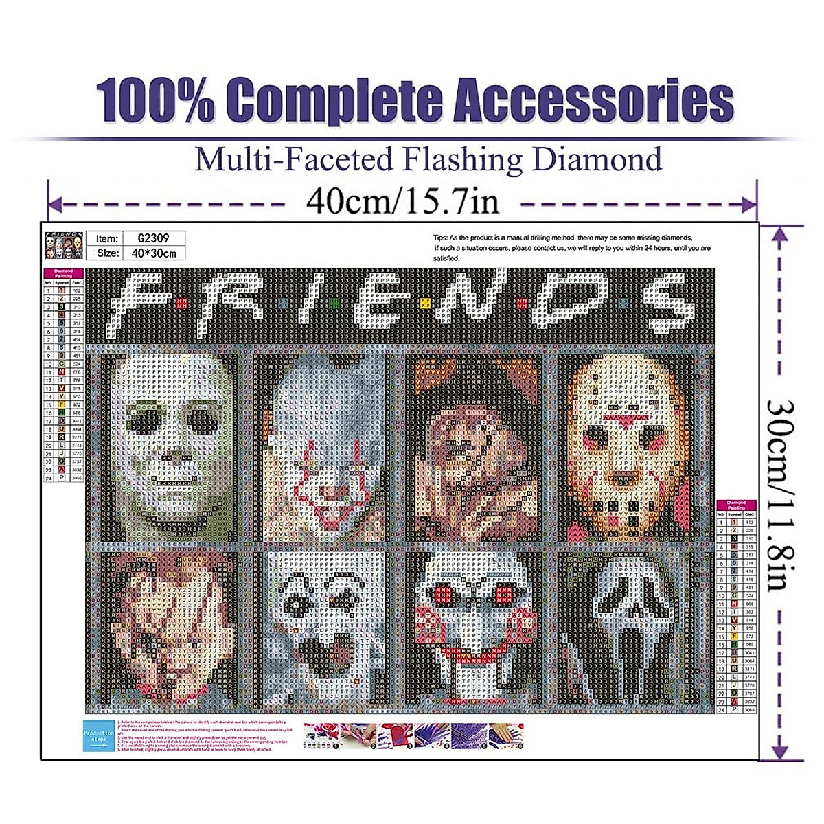 Halloween Diamond Painting Kits for Adults,Horror Theme Diamond Art Kits, 5D DIY Full Drill Diamond Dots Paintings with Diamonds Gem Art and Crafts for Home Wall Decor-12X16inch