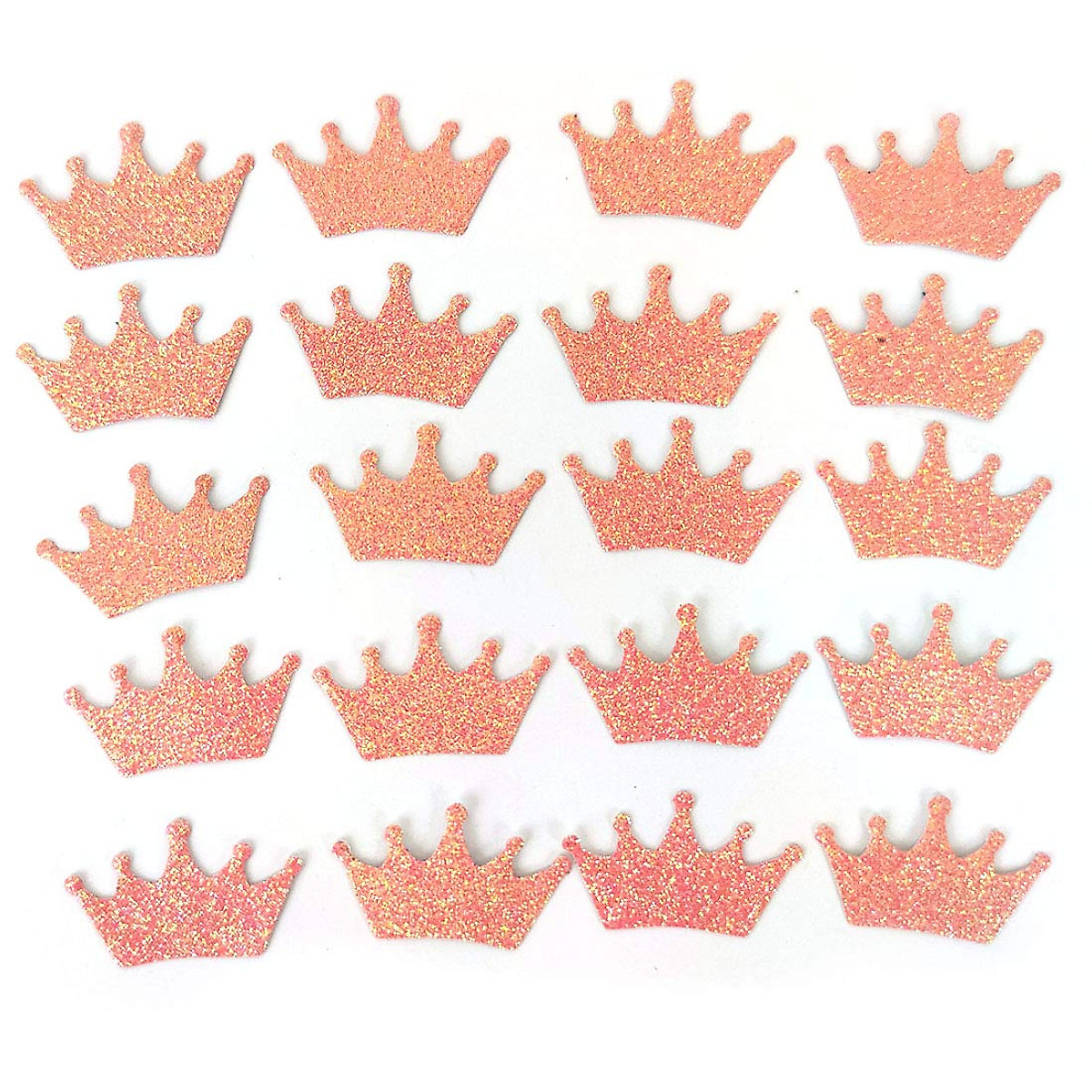 Mybbshower Glitter Pink Tiara Crown Stickers for Princess Birthday Party Envelope Sealing Adhesive Labels for School 1 4/5 Inch Pack of 100
