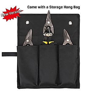 Hurricane 3 pc Aviation Tin Snips Set, Metal Cutter Shear for Cut Sheet Metal, Chrome Vanadium Steel, Straight Left and Right, Ergonomical TyreGrip Handle with Hang Hole and Safety Latch