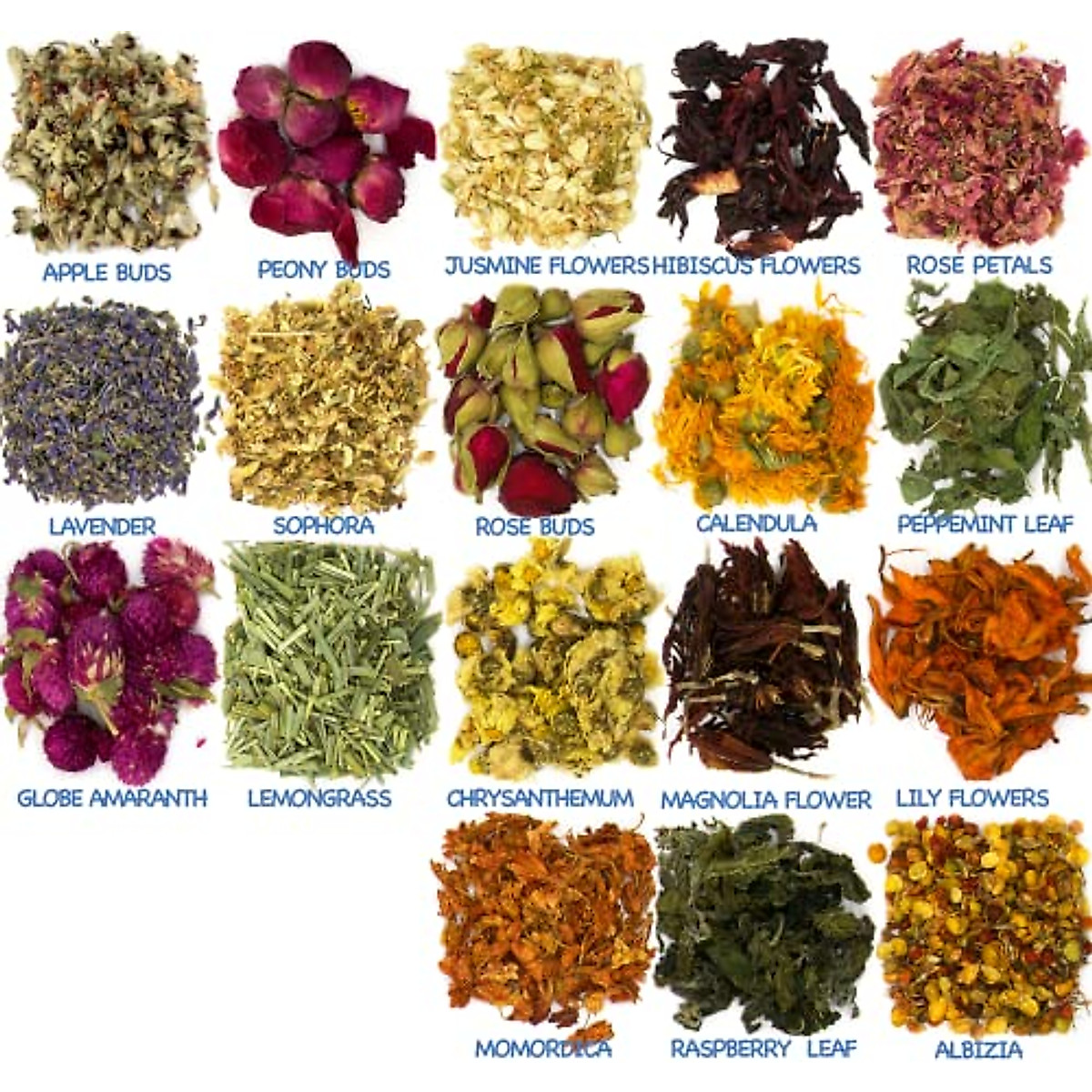 16 Bags Dried Flowers for Soap Making, Dried Flowers for Candle Making, Soap Flowers and Dried Herbs for Candle Oil, Bath Bombs. Essential Fragrant – The Best Variety of Grade A Flowers