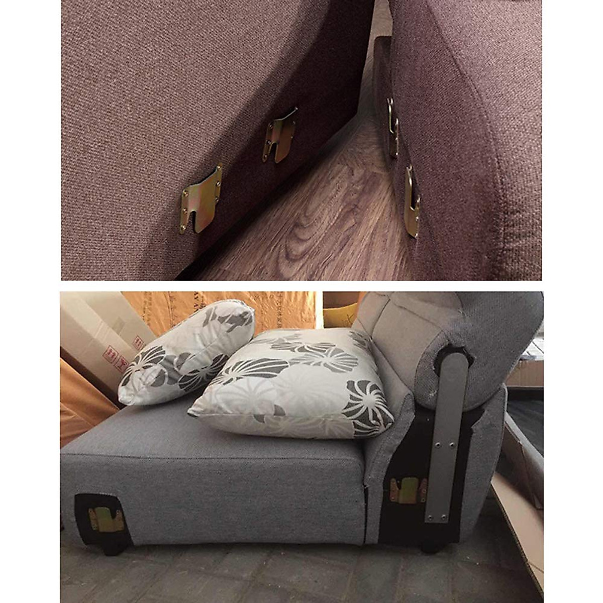 4 Pieces (2 Pairs) Cold Rolled Steel Universal Sectional Sofa Interlocking Photo Frame Connector Bracket Sofa Connector Bracket 1.8mm Thickness Sectional Couch Bracket with Screws, X-Large