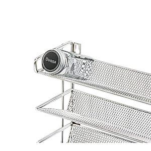 GONGSHI 3 Tier Spice Rack Organizer with 21 Empty Spice Jars, 386 Spice Labels, Chalk Marker and Funnel Set for Countertop Cabinet Pantry or Wall Door Mount - Black