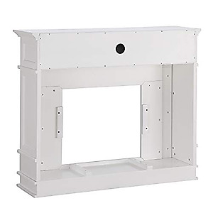 SEI FURNITURE Highgate Faux Cararra Marble Electric Media fireplace, White.