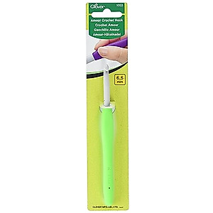 Clover 1053/K Amour Crochet Hook, Size K/6.5mm , Green