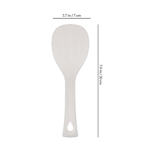 Luxshiny 10pcs Plastic Rice Paddle Standing Rice Spoon Spatula Non-stick Rice Scooper Rice Cooker Spoon for Kitchen Restaurant White
