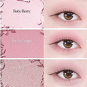 HOLIKA HOLIKA My Fave Vibe Eye Palette 02 Ripe Berries | Matte, Shimmer, Glitter, Eye Shadow, 12 Blendable Shades, Makeup, Kbeauty, Daily, Point, Cool tone, High Pigment