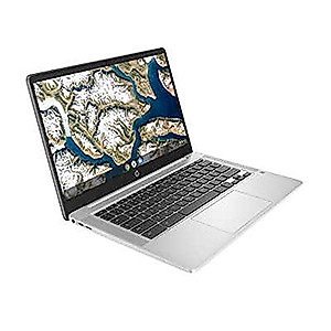 HP 2022 Chromebook Bundle 14" FHD Laptop Computer, Intel Celeron N4000, 4GB RAM, 64GB eMMC, Intel HD 600 Graphics, B&O Audio, HD Webcam, Sleeve and Mouse, Chrome OS, Grey, 32GB SnowBell USB Card
