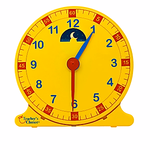 Learn How to Tell Time Teaching Clock – Large 12" Classroom Demonstration Night and Day Learning Clock