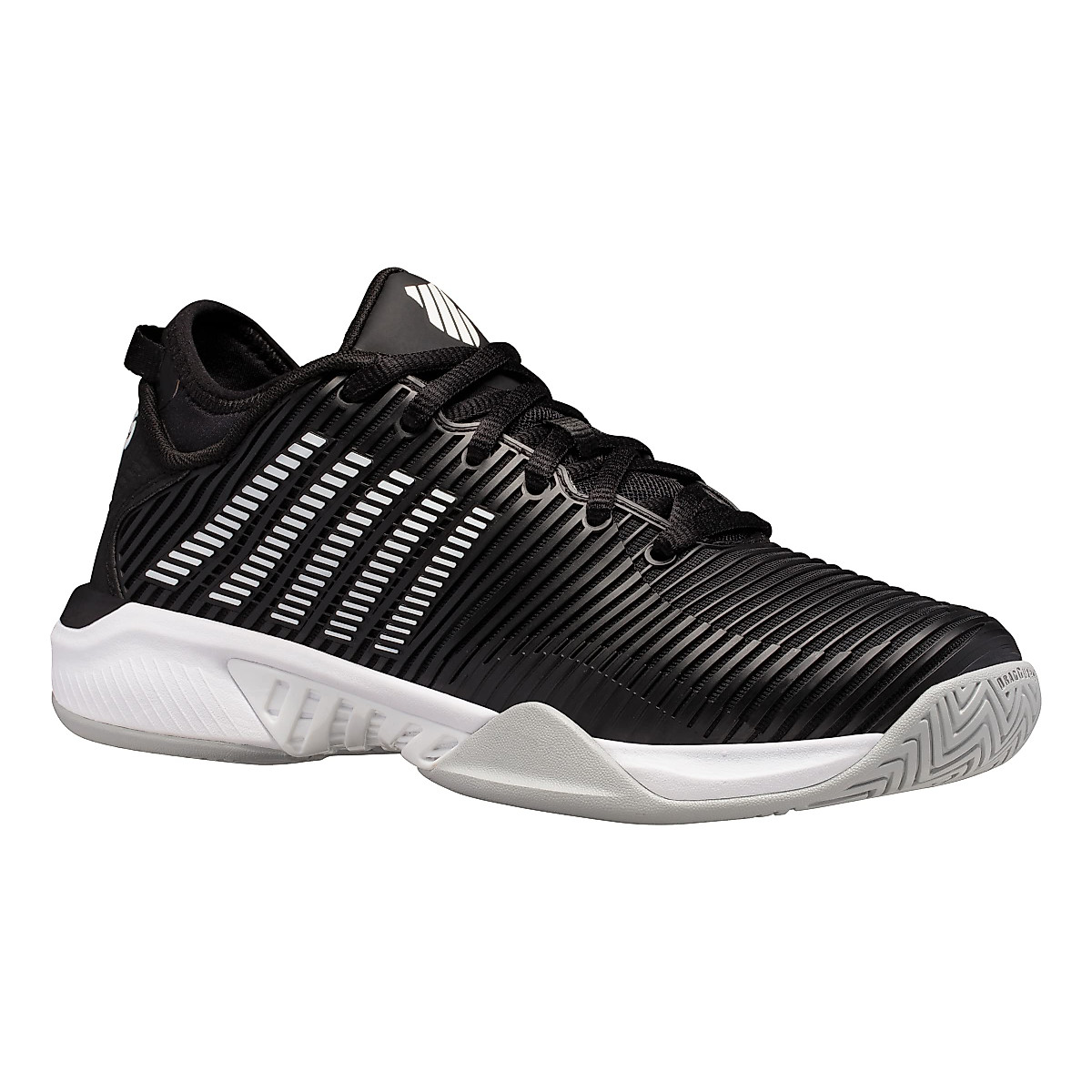 K-Swiss Women's Hypercourt Supreme Tennis Shoe, Black/White/Highrise, 6.5 M