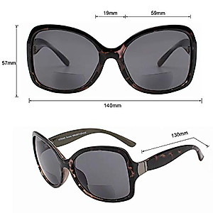 VITENZI Sunglasses with Readers for Women, Reader Sunglass with Bifocals, Oversized, Ferrara in Green 2.00