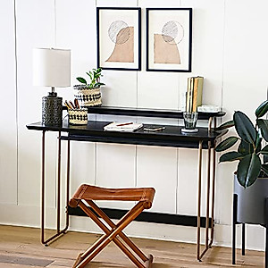 Main + Mesa Woven Jute Baskets with Liner, Black/Cream, Set of 2 Sizes