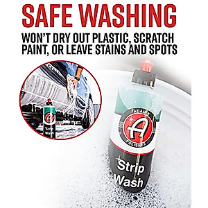 Adam's Polishes Strip Car Wash Soap, Sealant & Car Wax Remover Shampoo, Thick Suds For Car Cleaning, Foam Cannon, Foam Gun, Sponge, Mitt, Chamois, Safe For Paint Glass Wheel Tire Ceramic Coating