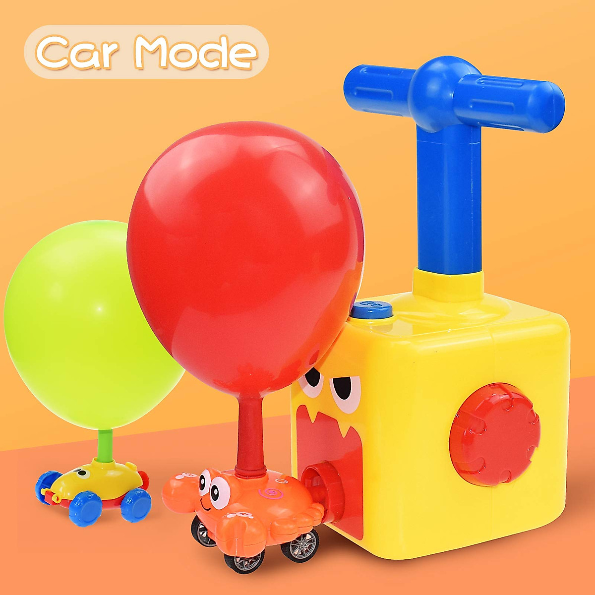 BAKAM Power Balloon Car Toy for Kids, Balloon Launcher Car Toy Set for Kids Science Toy, Inflatable STEM Balloon Pump Cars Racer Kit for Boys Girls (Frog)