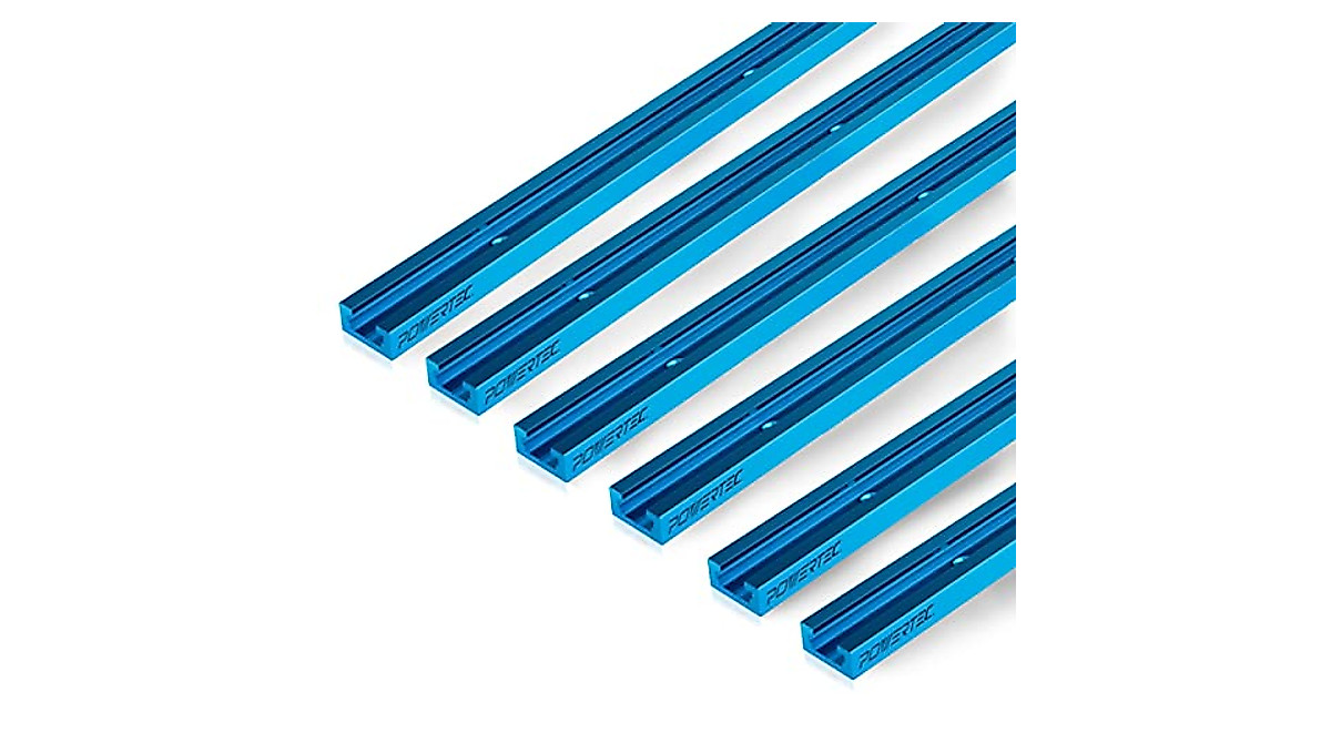 POWERTEC 71158-P3 6-Pack Aluminum T-Track for Woodworking Jigs