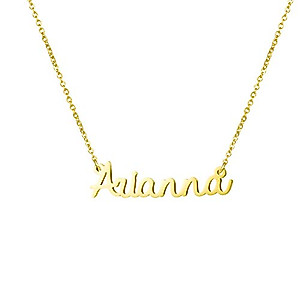 Awegift Name Necklace Big Initial Gold Plated Best Friend Jewelry Girls Women Gift for Her Arianna