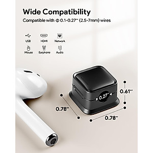 8 Pack Magnetic Cord Organizer, Cable Smooth Adjustable Easy Secure Cable Management, Wire Holder Keeper Organizer, Hide Or Organize Phone USB Charger Cable for Home,Office,Car,Desk,Nightstand