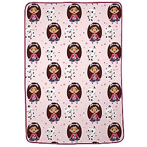 Franco DreamWorks Gabby's Dollhouse Kids Bedding Super Soft Plush Micro Raschel Blanket, 62 in x 90 in, (Official Gabby's Dollhouse Product)