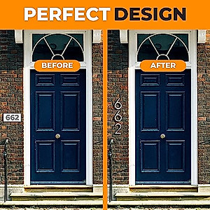 House Numbers (White) - 5 Inch Height Modern House Numbers for Outside Door Plaque Address Number with Floating Mount (6)