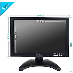 Eyoyo 10 Inch IPS Hdmi Monitor TFT LCD Display 1280x800 Resolution Portable Small HD Monitor with HDMI BNC VGA AV USB Input and Built-in Speaker for Video Display Screen DVD PC Laptop