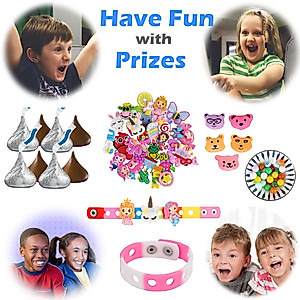 GcFoir Arcade Claw Machine Candy Crane Game Toy for Kids with Prizes Set - 50 Mini Toys Refill Prizes for Birthday (Pink)