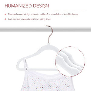 COZYMOOD Velvet Baby Hangers for Closet 50 Pack, Non-Slip Baby Clothes Hangers with 6 Pcs Cute Closet Dividers, Ultra-Thin Small Hangers for Kids Clothes Space Saving Infant & Toddler Hangers, White