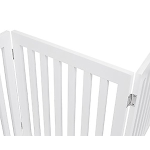 Internet's Best Traditional Dog Gate for The Home, Doorway, Stairs | 3 Panel | 24in H x 60in W | Small or Older Dogs, Puppies, Cat | Free Standing | Indoor Folding Pet Barrier | Wooden MDF | White