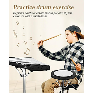Eastar Professional 32 Note Glockenspiel Xylophone Bell Kit Percussion Kit with 8 Inch Drum Practice Pad, Stand, Glockenspiel Stick, Drum Sticks and Carrying Bag