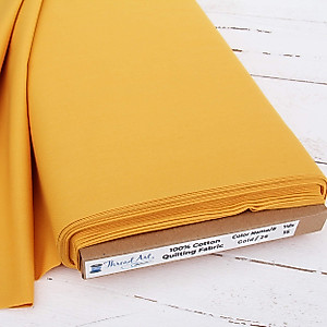 ThreadArt Premium Cotton Quilting Fabric Sold by The Yard - Gold - 44" Width - 100% Cotton - Quilting, Sewing, Crafts