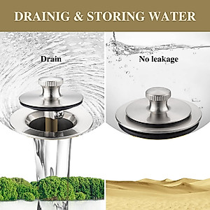 UNI-DRAIN Bathtub Drain Plug with Hair Catcher 1-1/4" NPSM Bathtub Drain Stopper Fine Thread(Nickel Brushed)