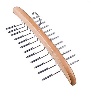 Tosnail Pack of 2 Wooden Tie Organizer Tie Racks Tie Hangers Scarf Hangers Scarf Organizer Rack