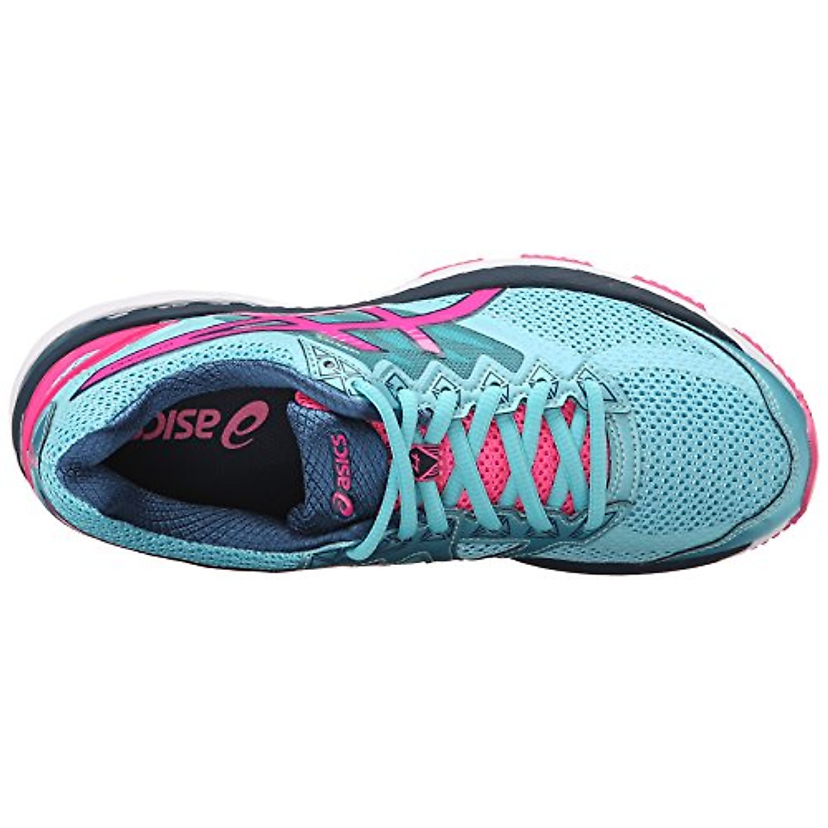 ASICS Women's GT-2000 4 Running Shoe, Turquoise/Hot Pink/Navy, 6 M US