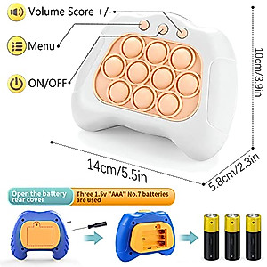 Fidget Toys, Pop Quick Push Game Fidget Light-Up Squeeze Poppet Sensory Toy Educational Push Pop Bubble Toy Stress Relief Party Favors Puzzle Game for Kids(ABS-Pink)