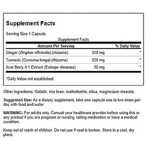 Swanson Full Spectrum Turmeric Acai & Ginger 60 Capsules (2 Pack)