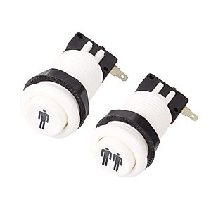 Fosiya 7X Arcade Buttons 30mm Happ Type Standard Push Buttons Switch with 20cm Cable for Arcade Joystick Arcade1up Games Console (Black)