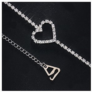 1Pair Rhinestone Heart Shoulder Straps Rhinestone Shoulder Chain Crystal Underwear Chain Wedding Bra Body Chain Bridal Body Accessories Jewelry for Women (Gold)