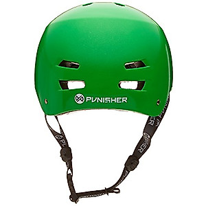 Punisher Skateboards Pro 13-Vent BMX Bike and Skateboard Helmet, Bright Neon Lime Green, Youth/Teen 9+, medium (9283)