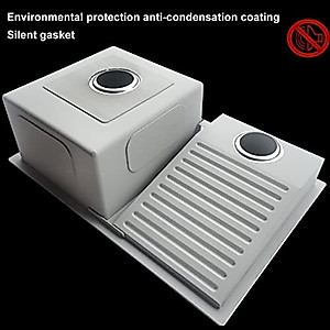 Bathroom Sinks Laundry Pool Balcony Household Stainless Steel Laundry Sink Wash Basin With Washboard Easy To Clean Double Sink Laundry Pool Gift ( Color : A , Size : 60*48*22cm )