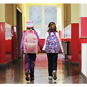 Girl's Backpack With Plush Applique And Multiple Pockets