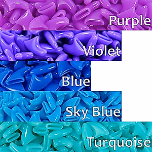 zetpo 100 pcs Cat Nail Caps | Cat Claw Covers | with Adhesives and Applicators (S, Purple, Violet, Blue, Sky Blue, Turquoise)
